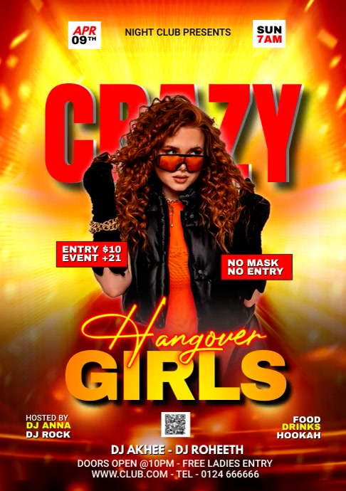 CRAZY NIGHT PARTY Template | PosterMyWall