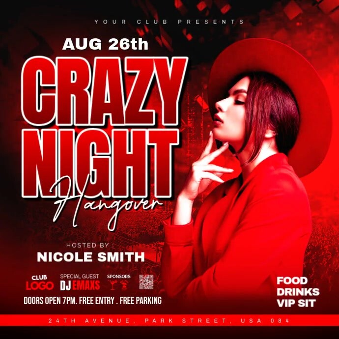 Crazy Night Party Flyer Template | PosterMyWall