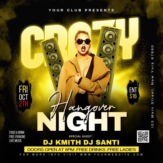 Crazy Night Party Flyer Template | PosterMyWall
