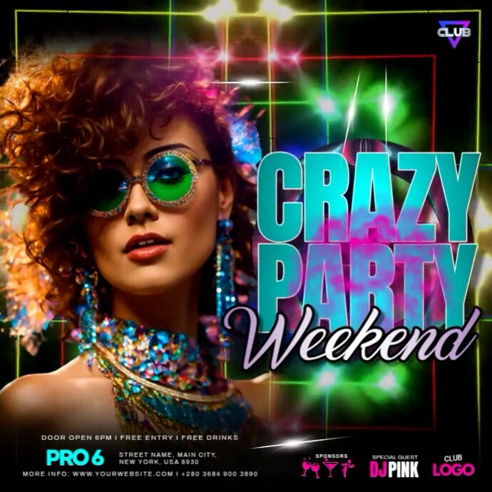 Crazy Party Ads Template | PosterMyWall
