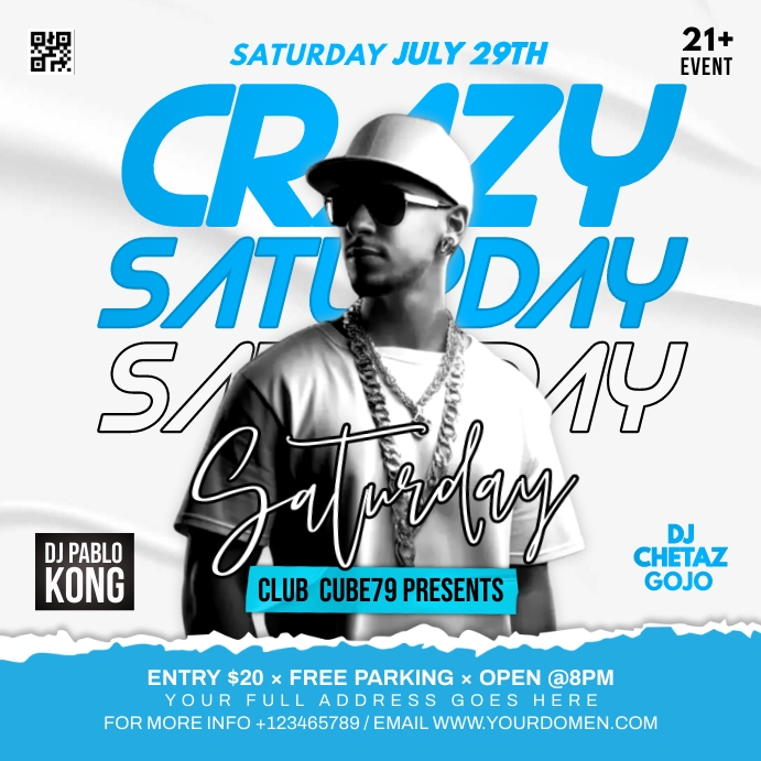 Plantilla de CRAZY SATURDAY | PosterMyWall