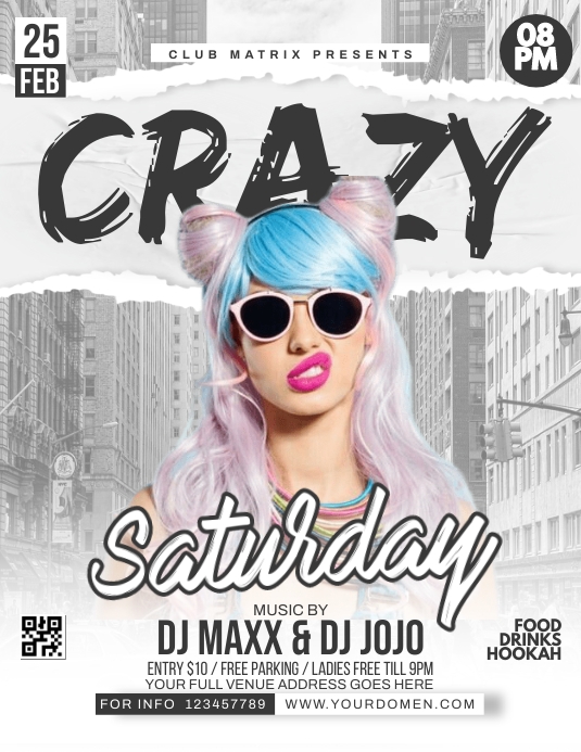 CRAZY Saturday Template | PosterMyWall
