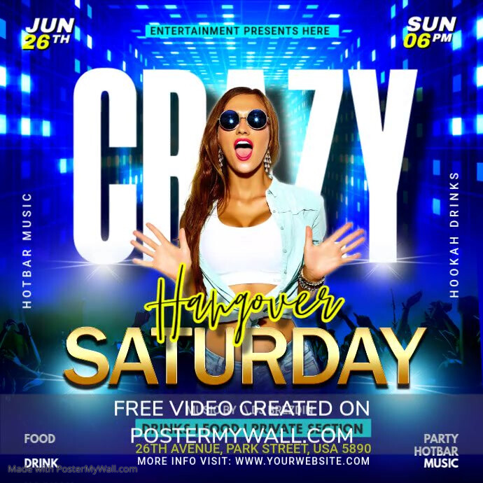 CRAZY SATURDAY Template | PosterMyWall
