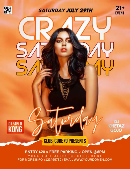 Copy of CRAZY SATURDAY | PosterMyWall
