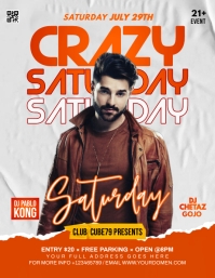 CRAZY SATURDAY Template | PosterMyWall