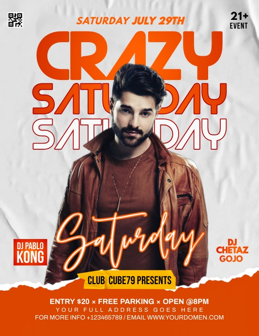 Plantilla de CRAZY SATURDAY | PosterMyWall