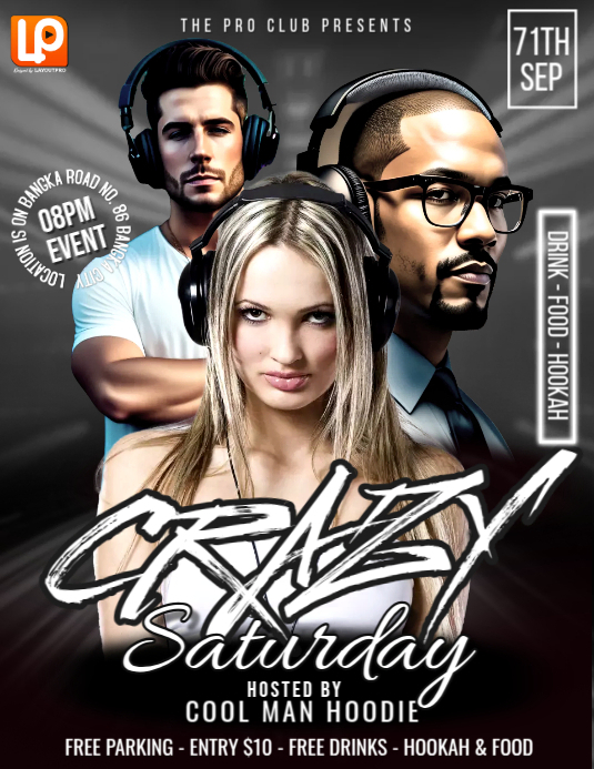 Modèle Crazy Saturday Night | PosterMyWall