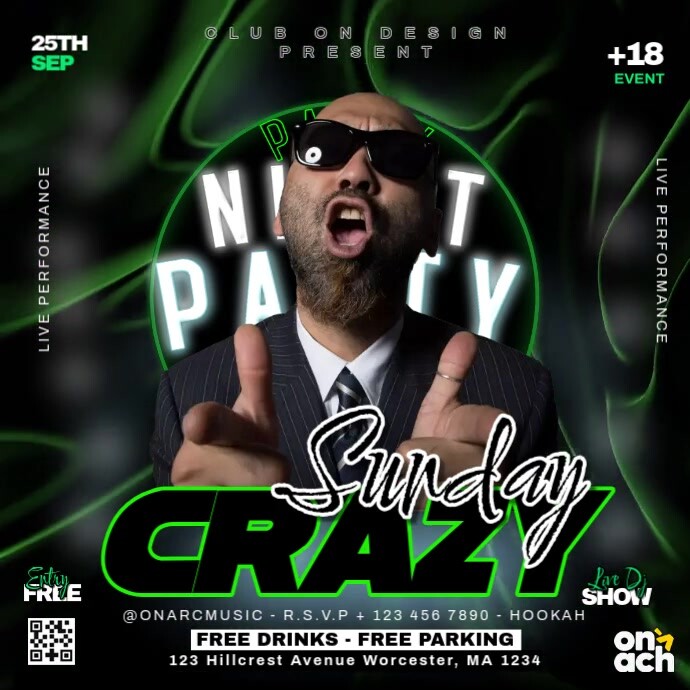 Crazy Saturday Party Video Template | PosterMyWall