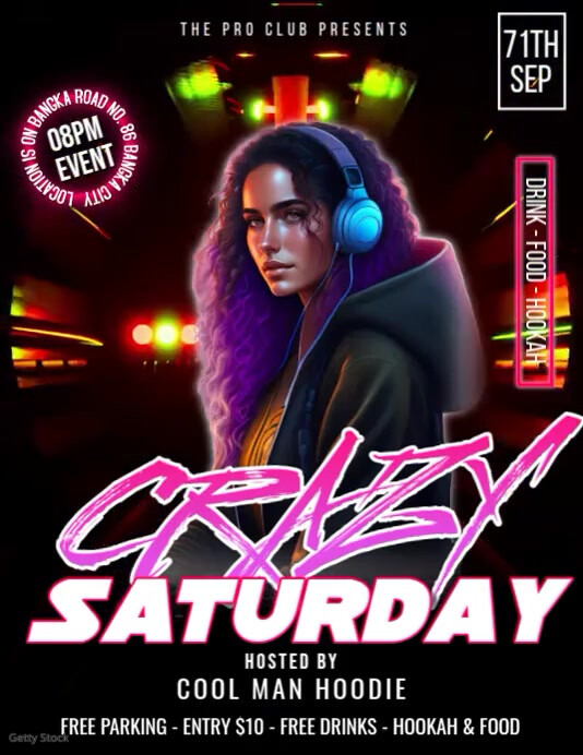 Crazy Saturday Party Video Template | PosterMyWall