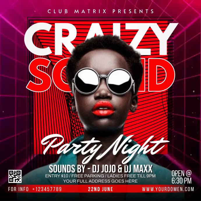 Crazy Sound party Night Template | PosterMyWall