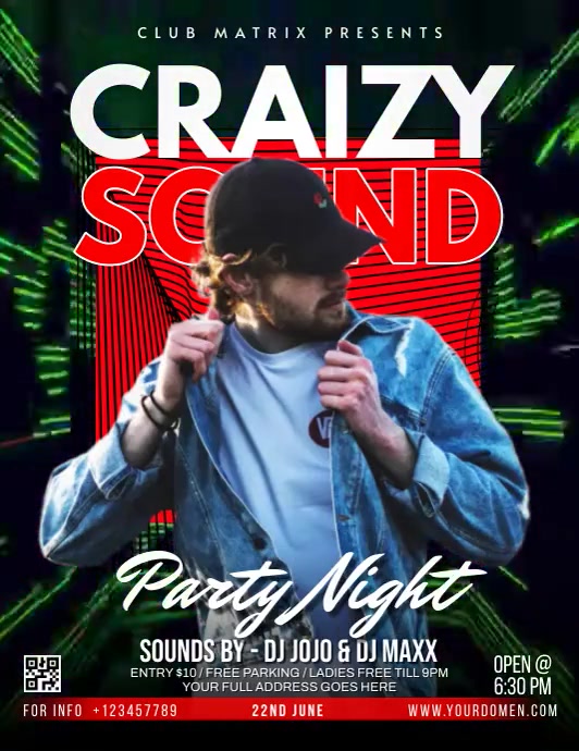 Plantilla de Crazy Sound party Night | PosterMyWall
