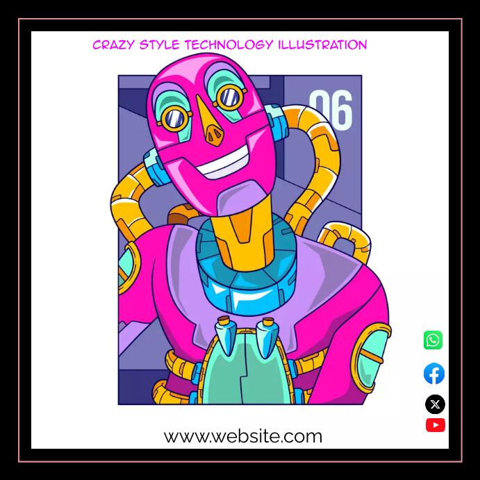 Crazy Style Technology Illustration Template | PosterMyWall