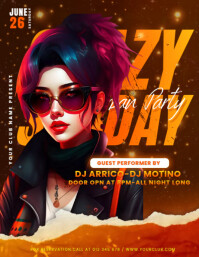 Crazy Sunday Party Video Template | PosterMyWall