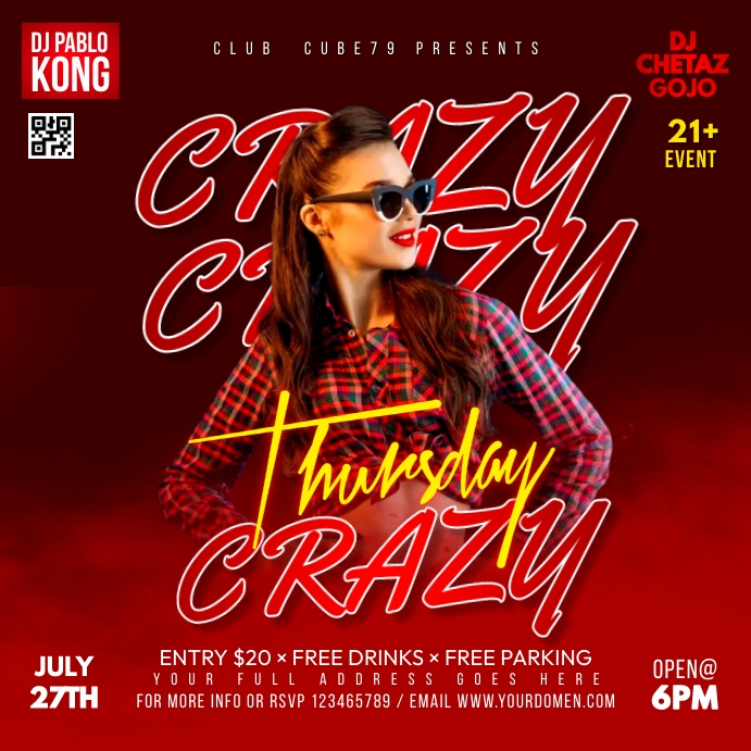Crazy Thursday Template | PosterMyWall