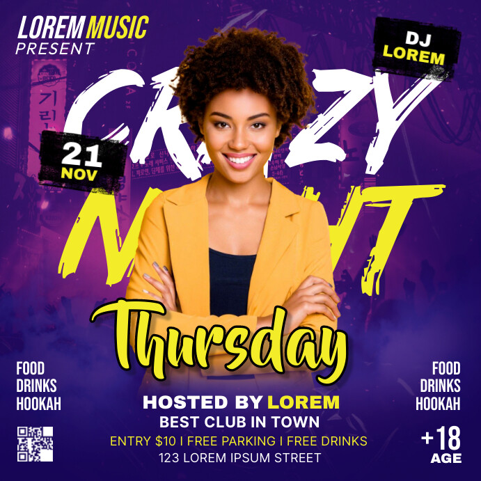 Crazy Thursday Night Template | PosterMyWall