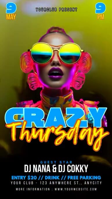 Plantilla de Crazy Thursday Party | PosterMyWall