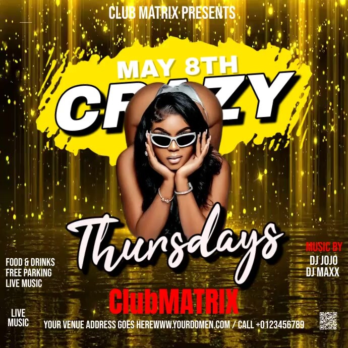 CRAZY THURSDAYS Template | PosterMyWall