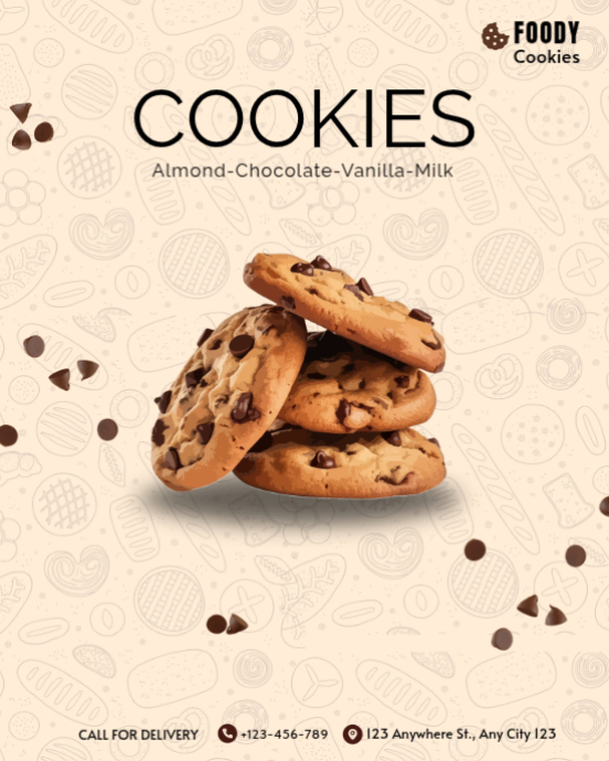 Plantilla de Cream and Brown Modern Cookies Sale Promotion Poster ...