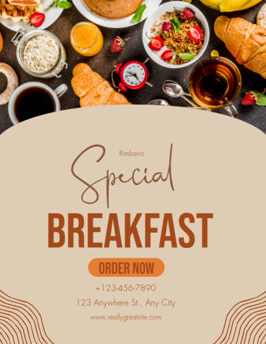 Copy of Cream And Orange Exclusive Gourmet Breakfast Spread Elegant ...