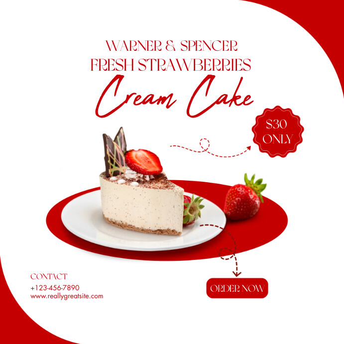 cream cake restaurant flyers Template | PosterMyWall