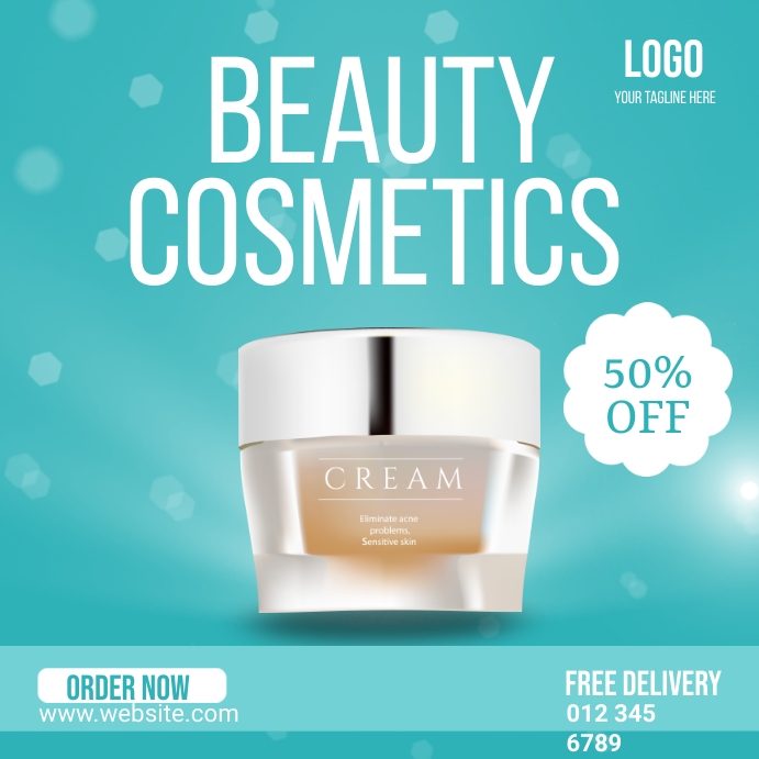 Cream Cosmetics Template | PosterMyWall