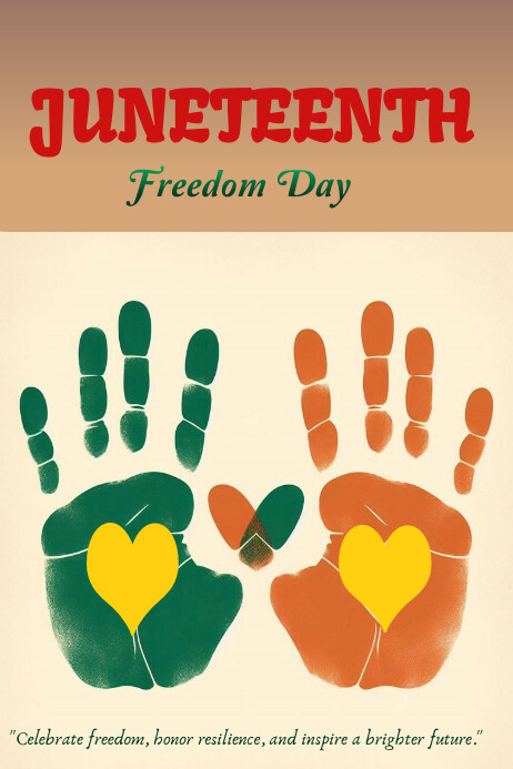 Cream Juneteenth celebration poster Template | PosterMyWall