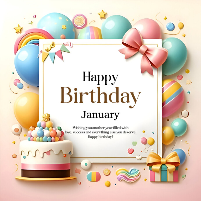 Cream Modern & Minimal Happy Birthday Instagram Post Template ...