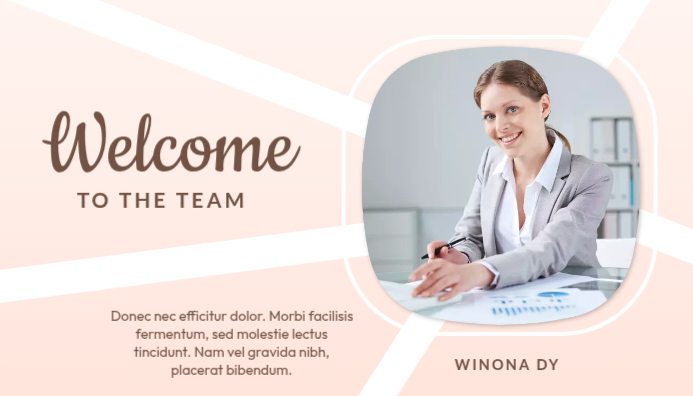 Cream Pastel Welcome To The Team Blog Header Template | PosterMyWall
