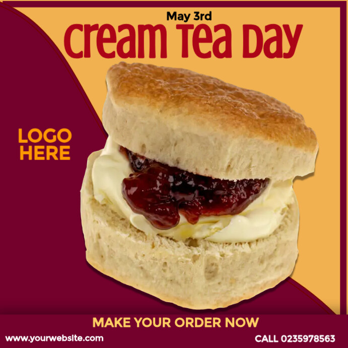 cream tea day Template | PosterMyWall