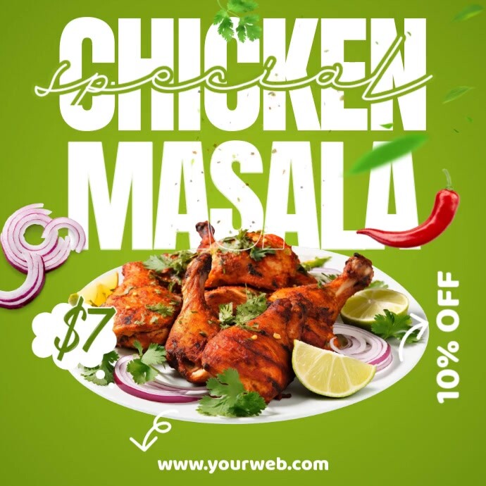 Creamy Chicken Dish Template | PosterMyWall