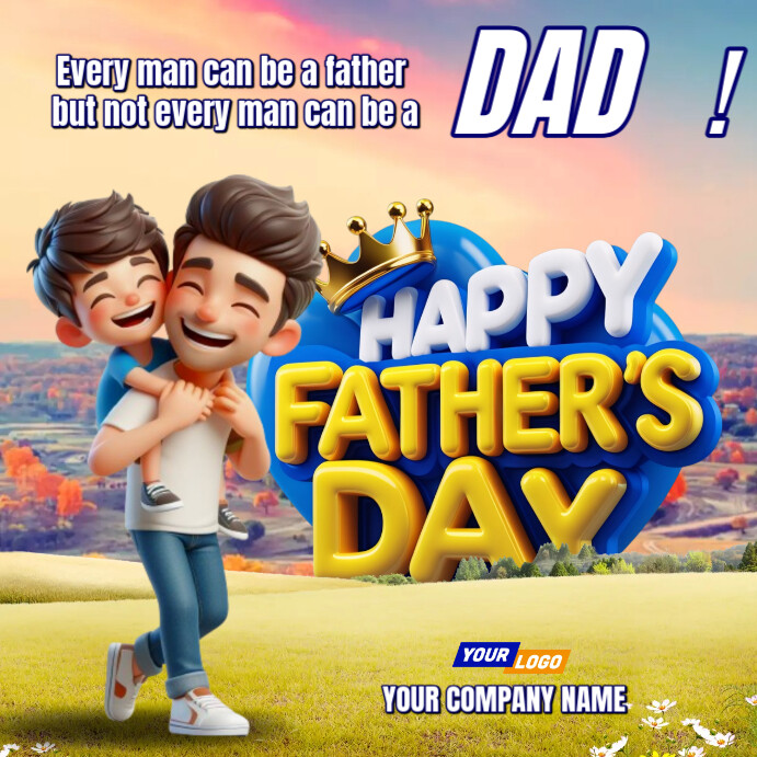 Creative 3D Father's Day Online Greeting Card 2 Template | PosterMyWall