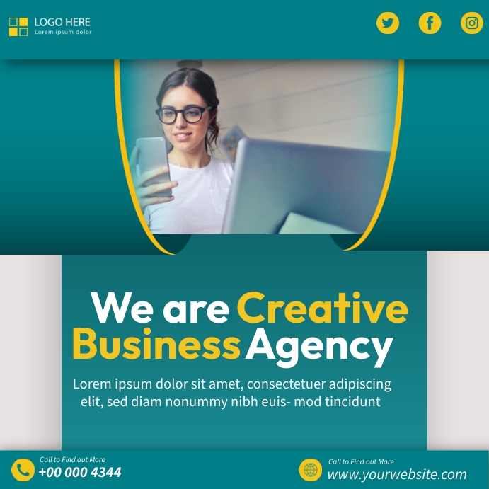 Creative Agency Square Ads Template | PosterMyWall