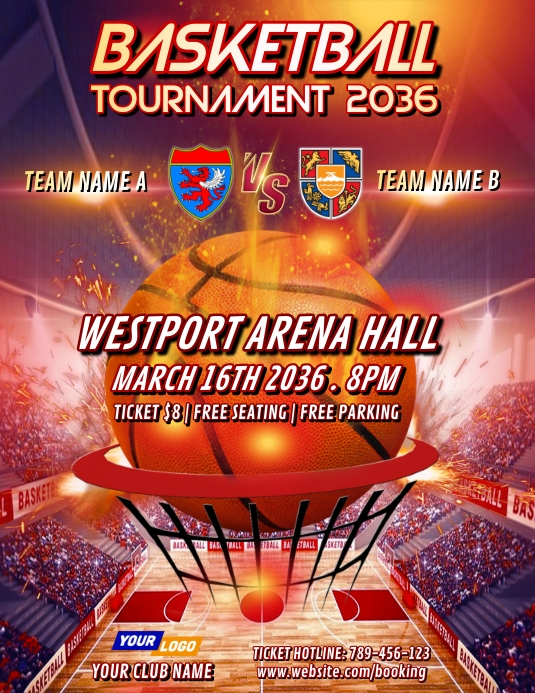 Creative Basketball tournament flyer design Template | PosterMyWall