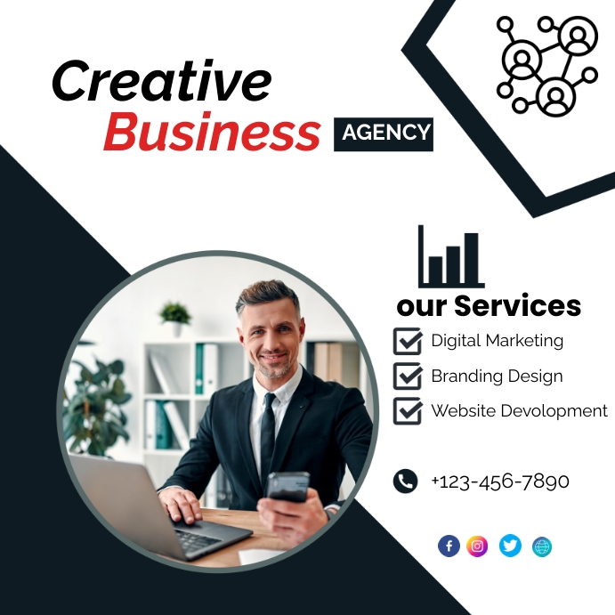 CREATIVE BUSINESS AGENCY Template | PosterMyWall