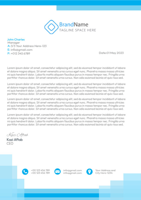 Light Blue Letterheads Template | PosterMyWall