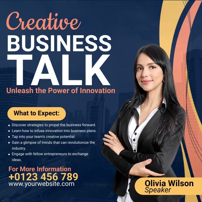 Creative Business Talk Template | PosterMyWall