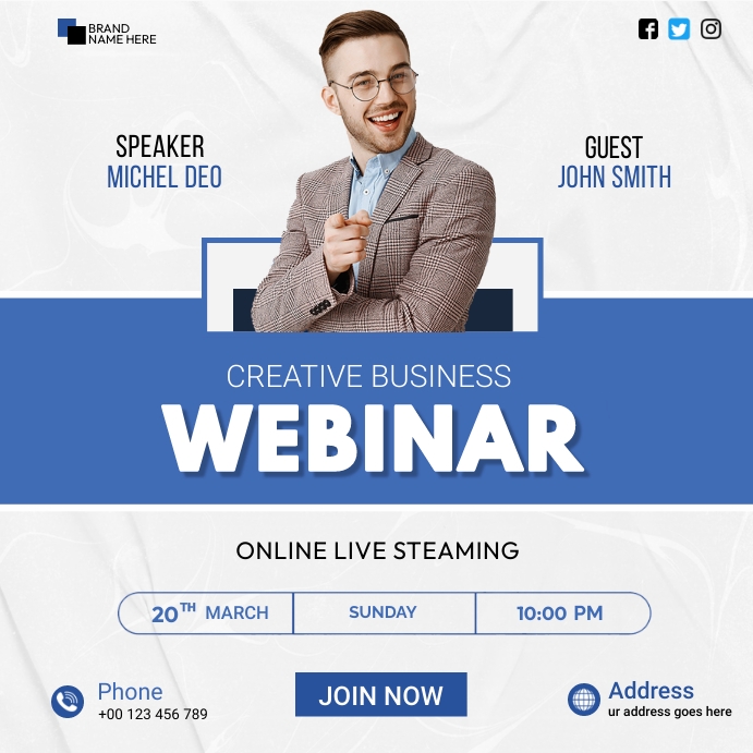 Creative Business Webinar Template | PosterMyWall