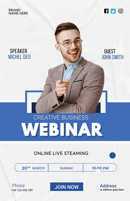 Creative Business Webinar Template | PosterMyWall