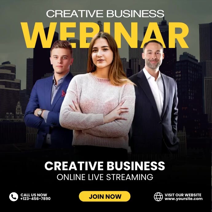 Creative Business Webinar Template | PosterMyWall