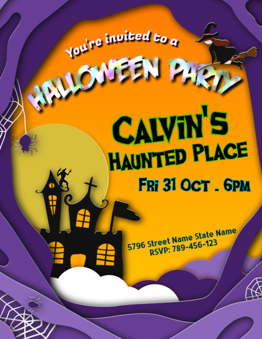 Creative Children Halloween Party Invitation Flyer Template | PosterMyWall