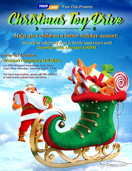 Creative Christmas Toy Drive Flyer Design | PosterMyWall