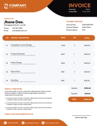 Blue Design Service Invoice Template | PosterMyWall
