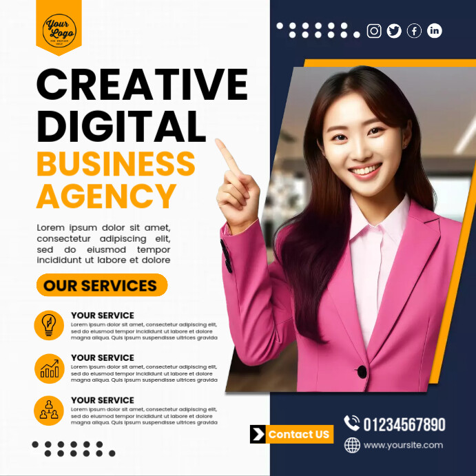 Copy of Creative Digital Business Agency Template | PosterMyWall