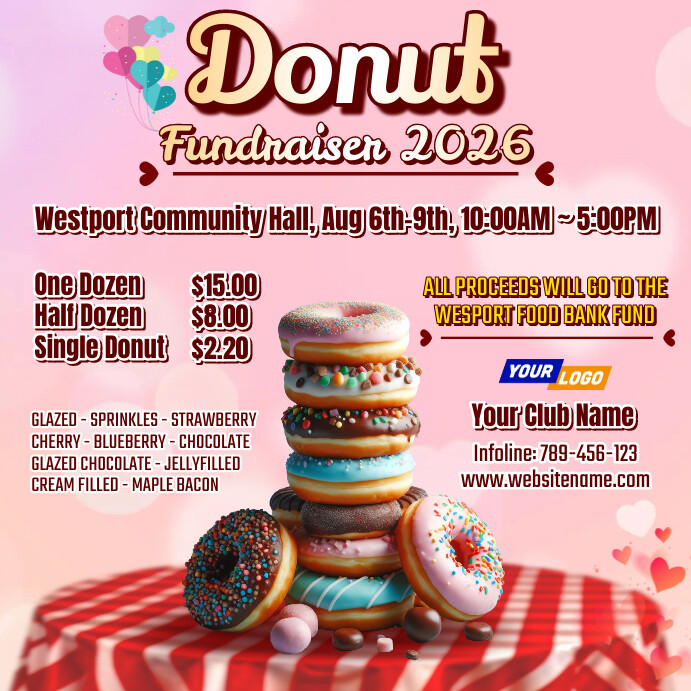 Copy of Creative Donut Fundraiser Flyer | PosterMyWall