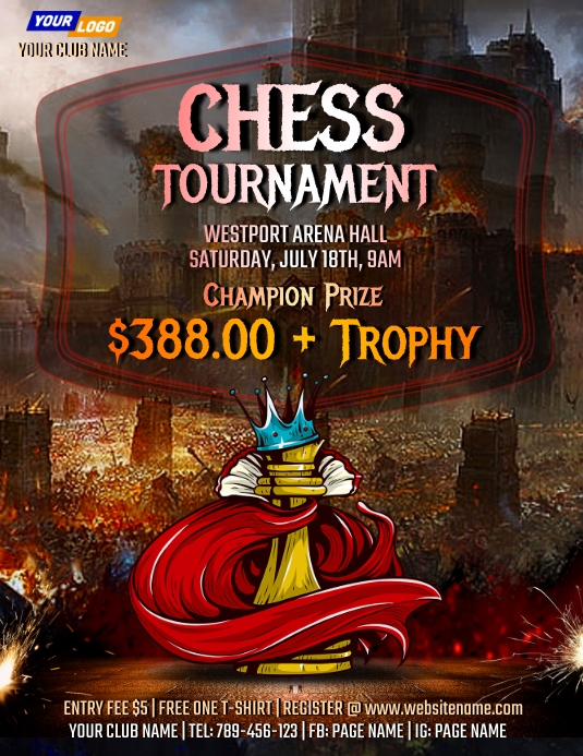 Creative Elegant Chess Tournament Flyer Desig Template | PosterMyWall