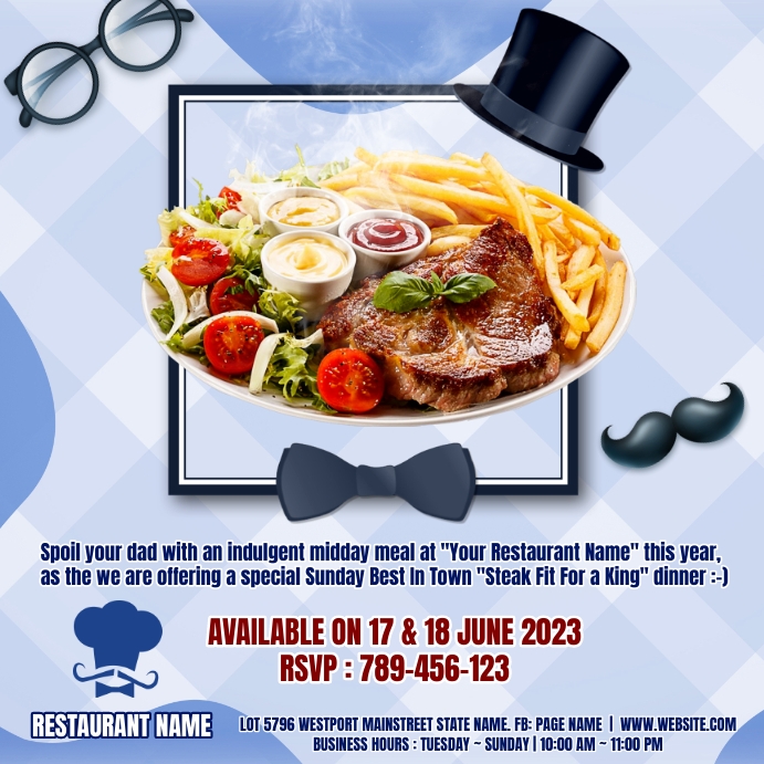 Creative Father's Day Steak Dinner Promotion | PosterMyWall