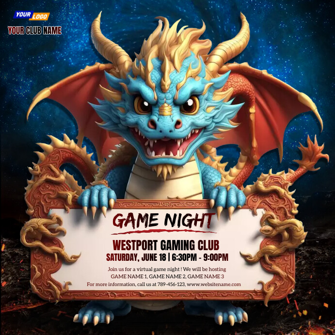 Creative Game Night Invitation Flyer | PosterMyWall