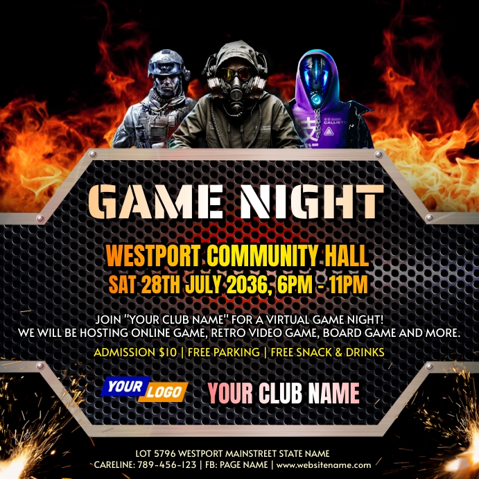 Copy of Creative Game Night Invitation Flyer | PosterMyWall