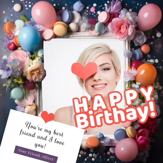 Creative Happy Birthday Card Template | PosterMyWall