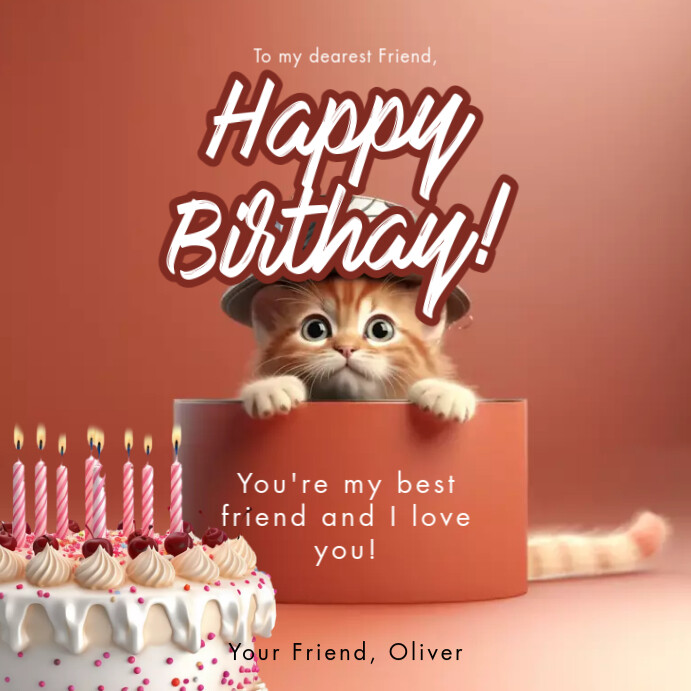 Creative Happy Birthday Card Template | PosterMyWall